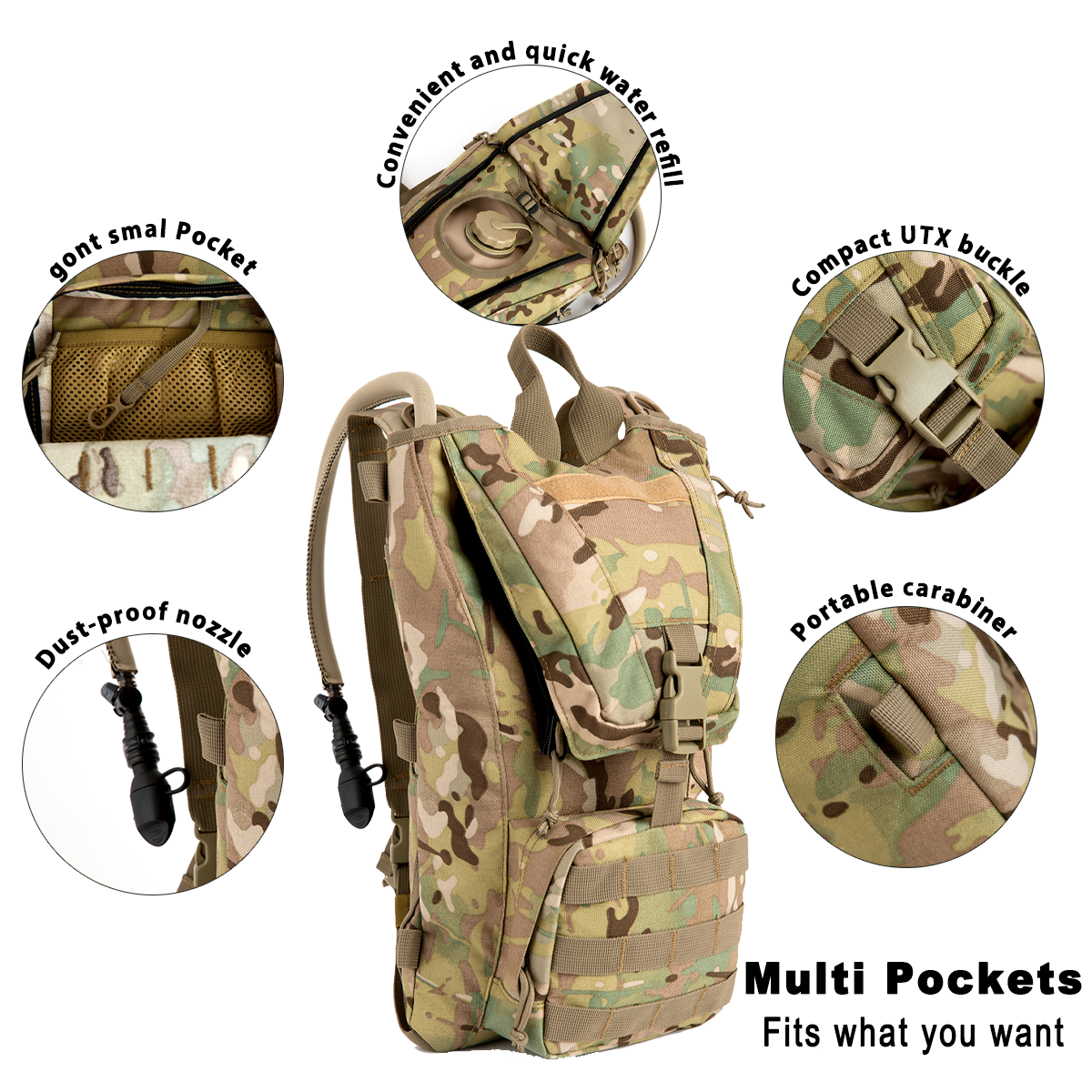 FILBE Hydration Pack – Tactical Water Carrier with Front MOLLE Webbing ...